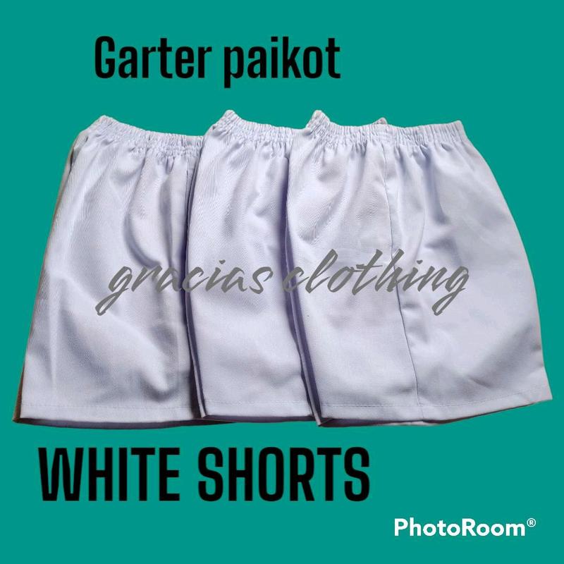 WHITE GARTERIZE SHORT FOR KIDS ( SCHOOL ATTIRES, COSTUME UNIFORM ...