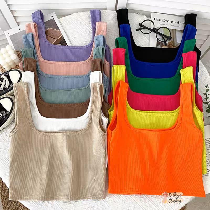 Kathryn Cotton Knit Square Neck Sando Top 11366# - TikTok Shop Philippines