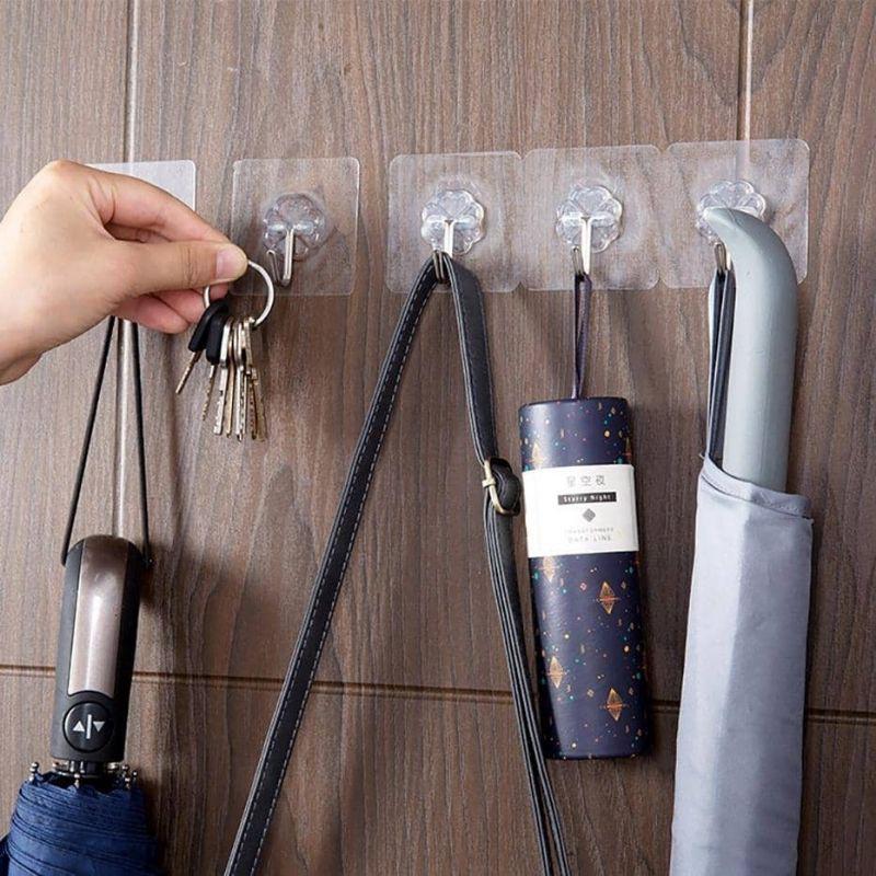 Transparent Reusable Adhesive Hooks for Hanging Heavy Duty, Waterproof ...